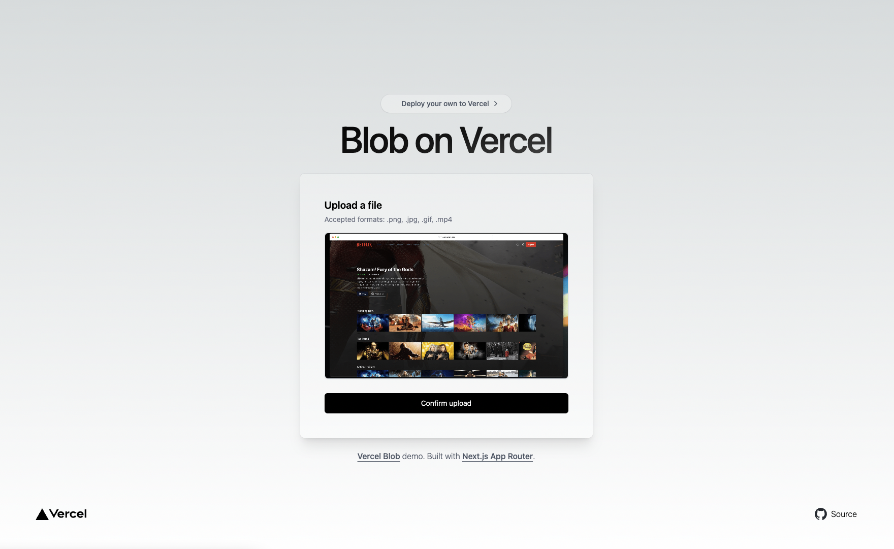 Vercel Blob Starter
